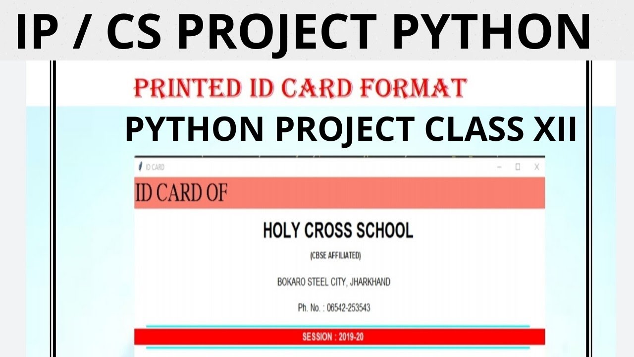 Python &  my SQL project class 12 on identity card system| python project CBSE ip | cs projects cbse