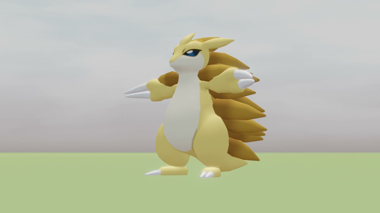 Sandshrew Evolves Into Sandslash [Blender Animation]