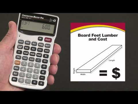 Construction Master Pro Trig Board Feet Lumber Cost How To