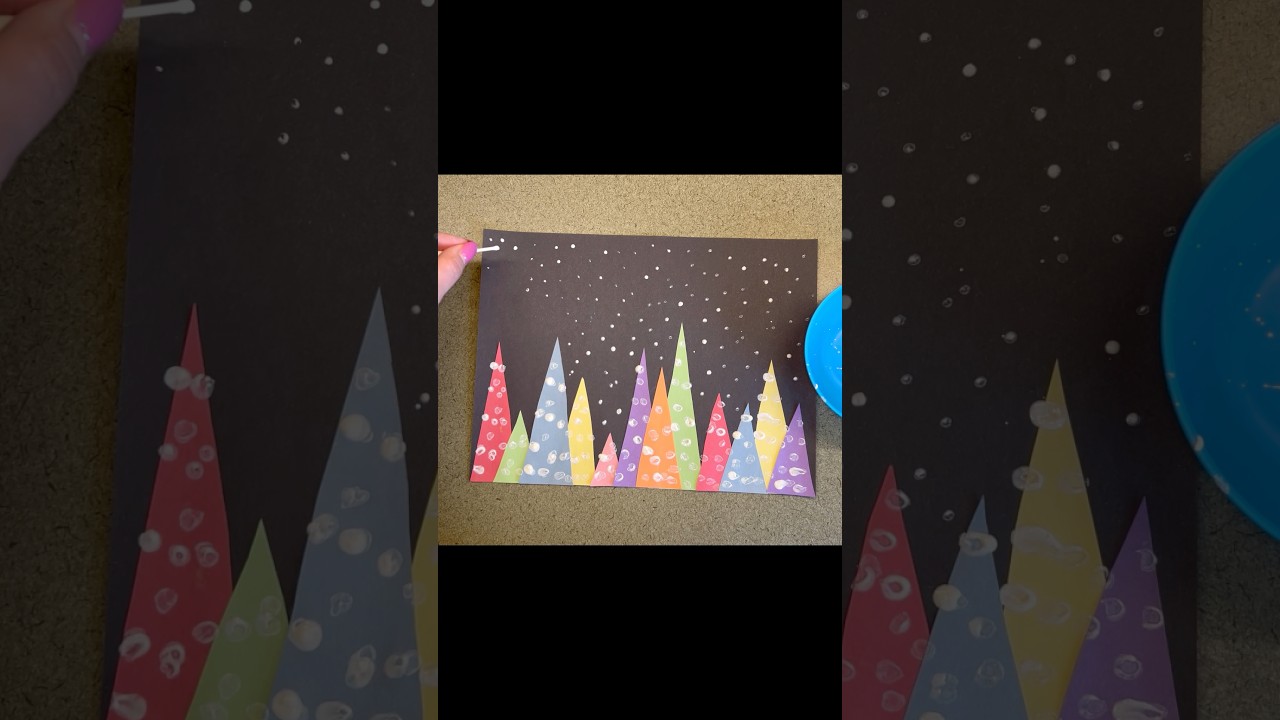 Christmas Crafts for Kids - Colorful Christmas Trees