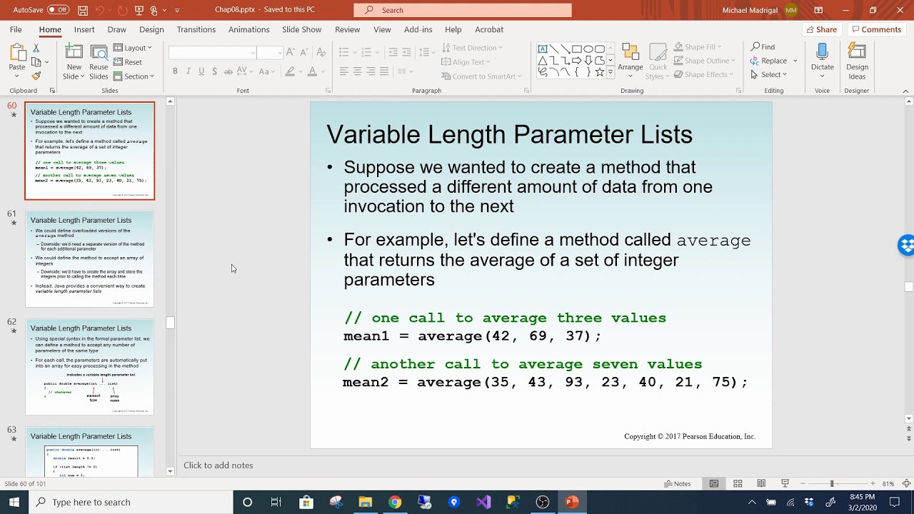 Java 2, Spring 2020 - Chapter 8 Part 2