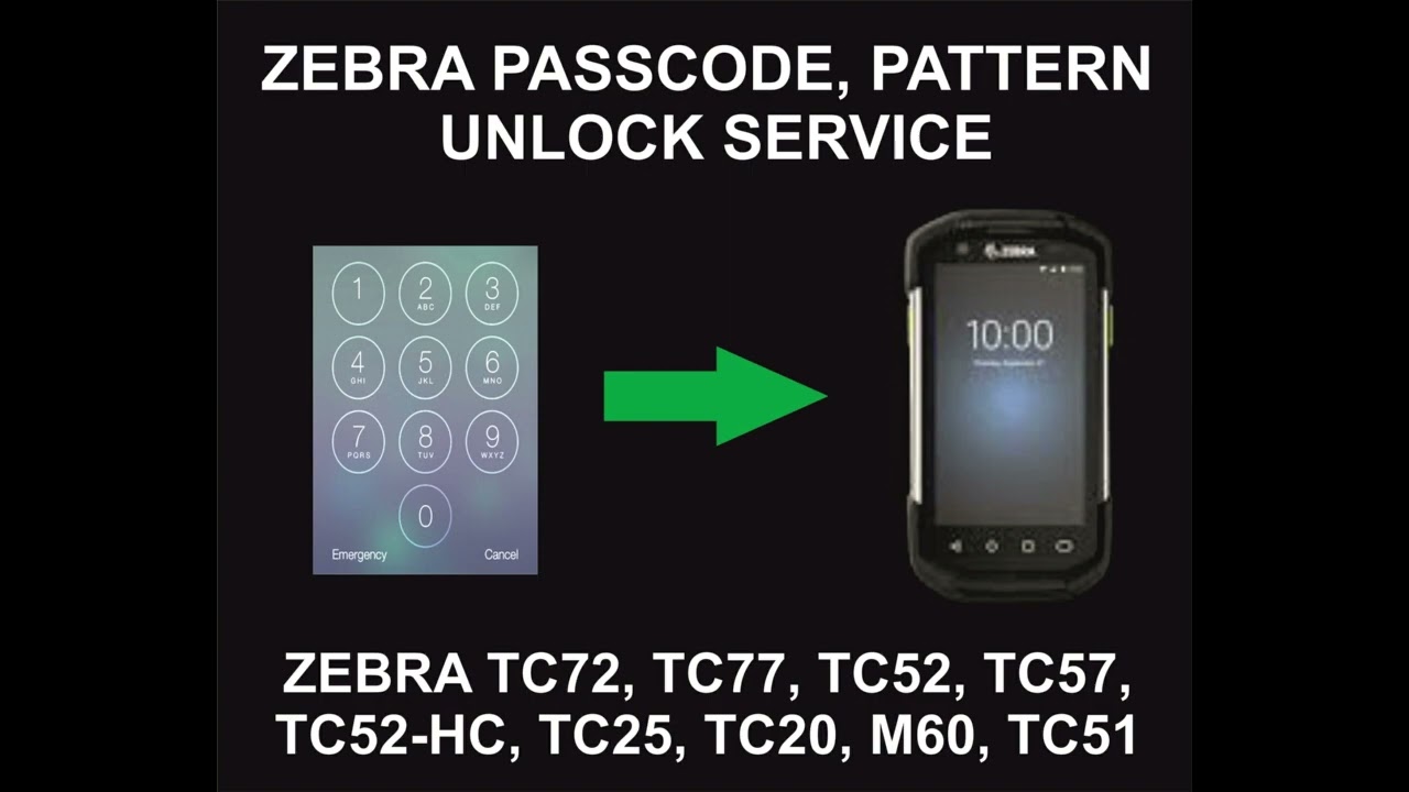Zebra Passcode, Pattern PIN Unlock Service, All Zebra Models