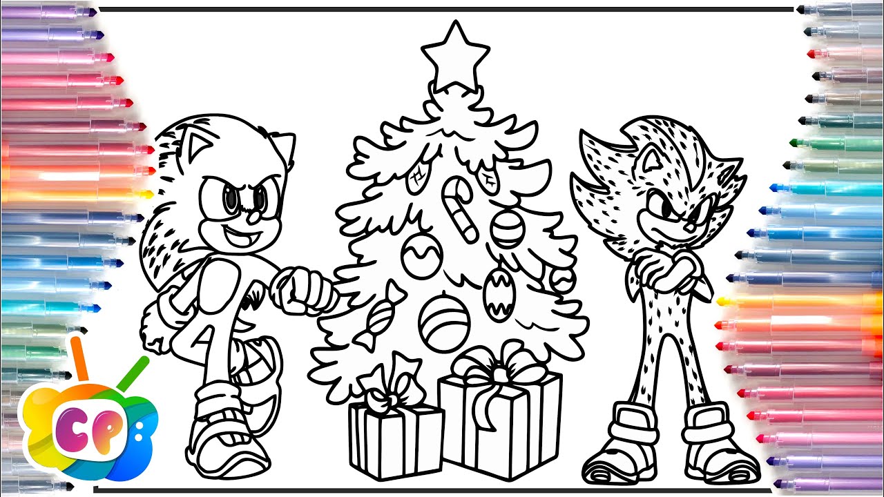 Sonic and Shadow Mary Christmas 2025 / Sonic coloring pages new / How to draw Sonic 3