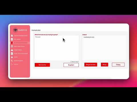 Excel Formula Bot | Student AI