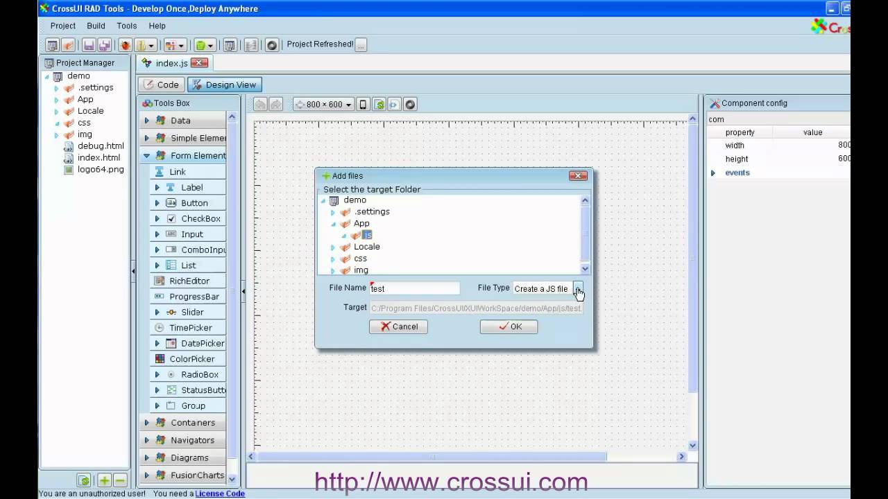 CrossUI RAD tool