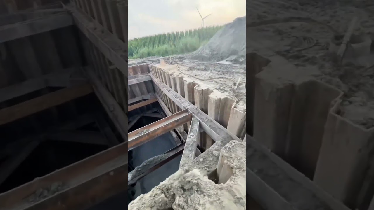 The entire process of steel sheet pile construction #automobile #xcavator #mechanic