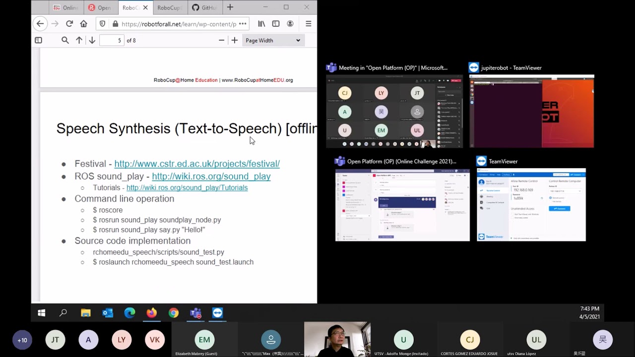 2. Robot Speech Interaction: a. Speech Synthesis | Open Platform (OP) Online Classroom 2021