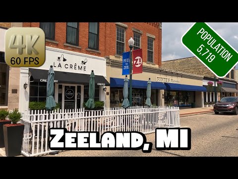 Driving Around Small Town Zeeland, Michigan in 4k Video