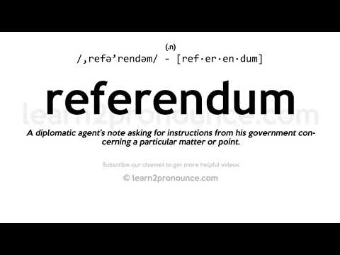 Pronunciation of Referendum | Definition of Referendum
