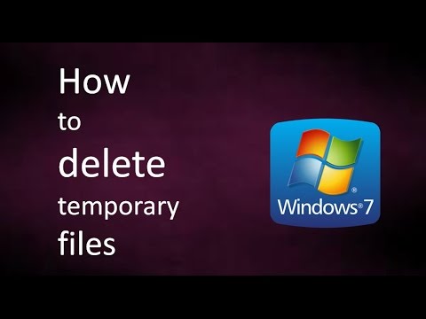 How to delete temporary files in windows 7 Operating System