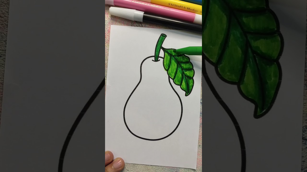 Mewarnai buah pear #coloring #satisfying #shorts