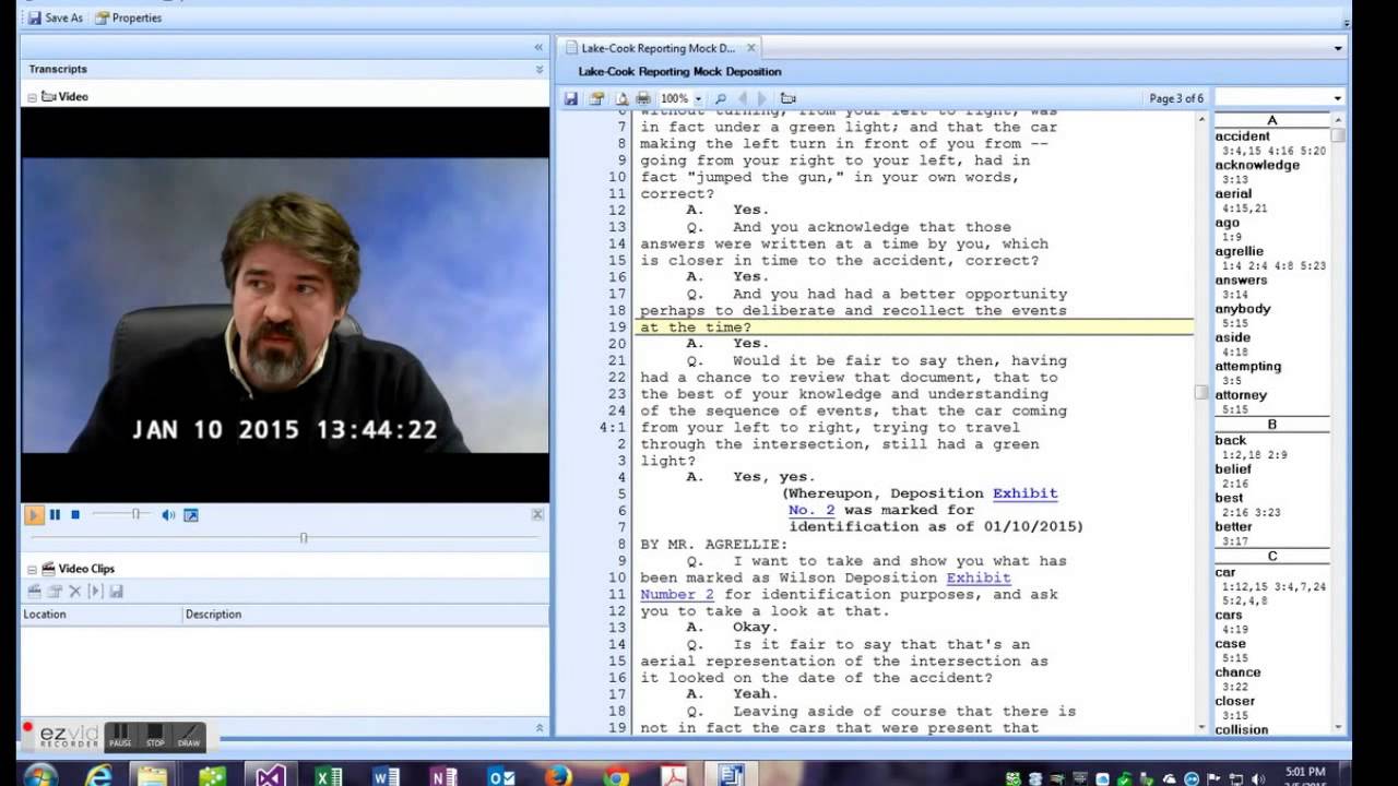 Example Bundled Transcript - Legal Video