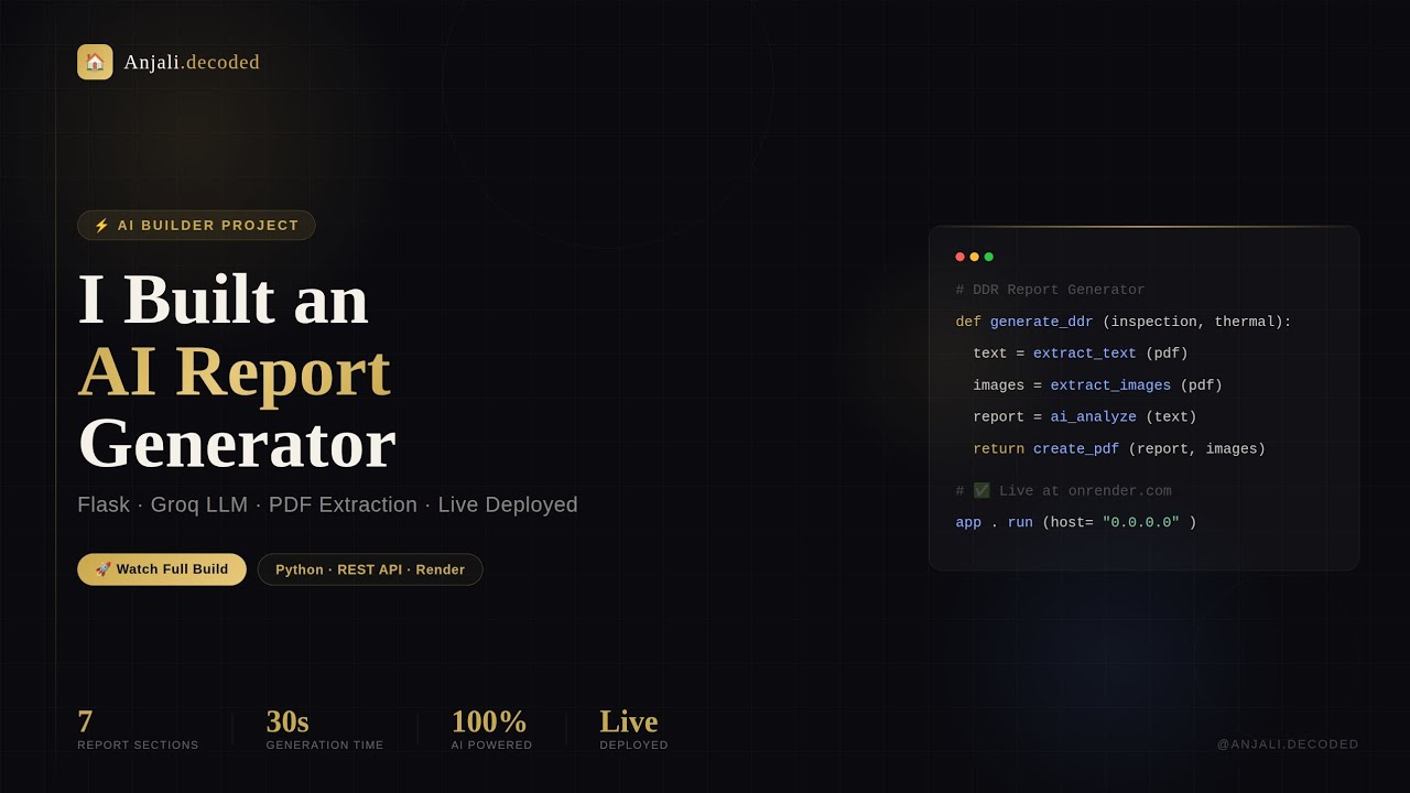 I Built an AI Report Generator & Deployed it LIVE in 24 Hours! 🚀