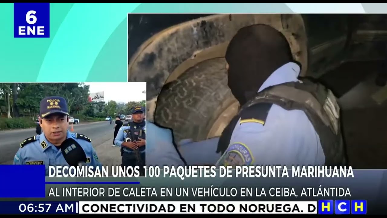 Detienen a dos que llevaban droga caleteada dentro de carro en La Ceiba