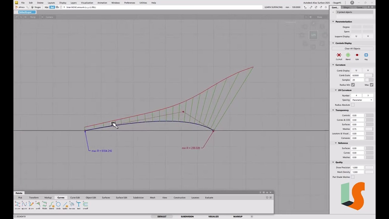 Autodesk Alias Tutorial: Bunching Curve CVs