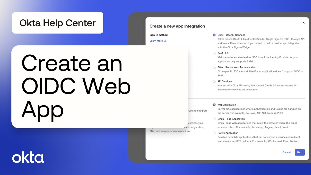 Create an OIDC Web App | Okta Support