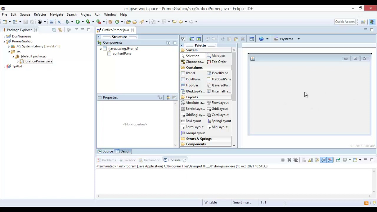 Eclipse - Ventana de Java