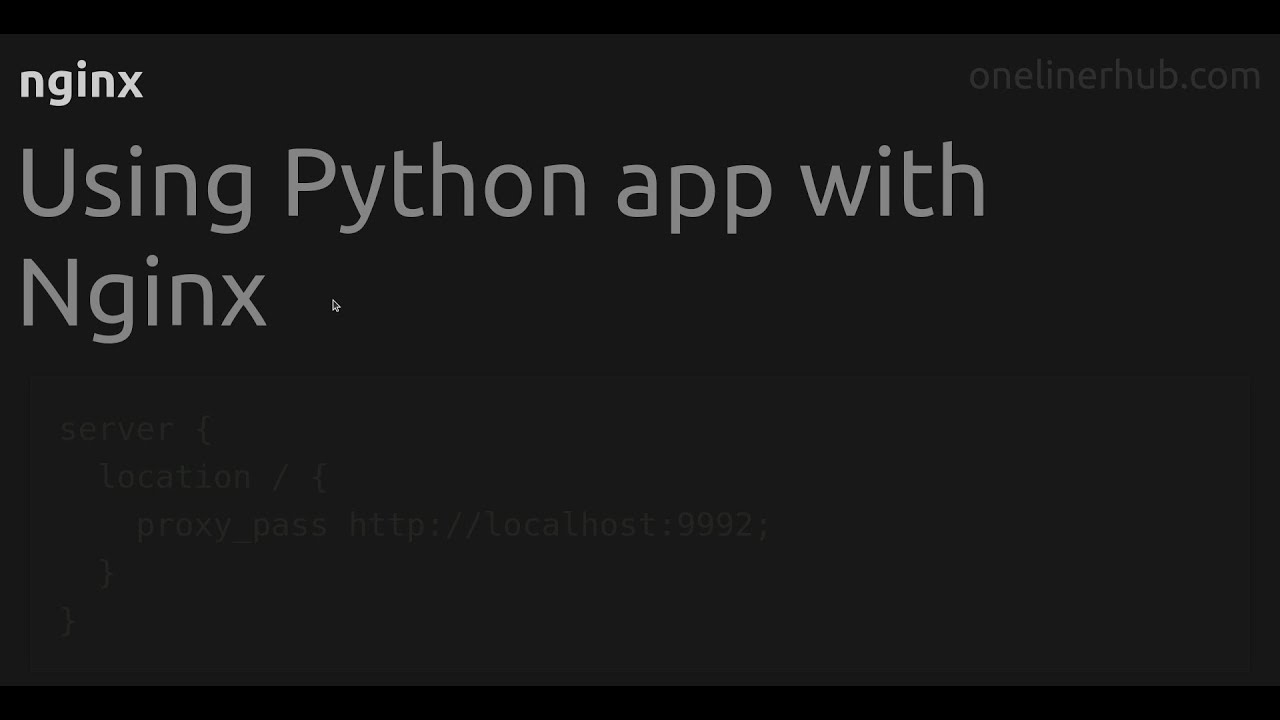 Using Python app with Nginx