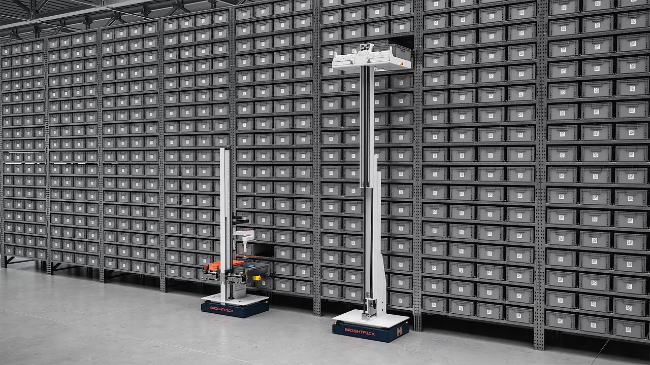 High-Density Warehouse Storage with Mobile Robots (AMRs) | Brightpick Giraffe