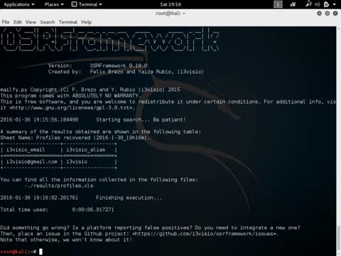 OSINT Tools - Installation and Basic Usage of OSRFramework 0.10.0 (and later versions) in Kali Linux
