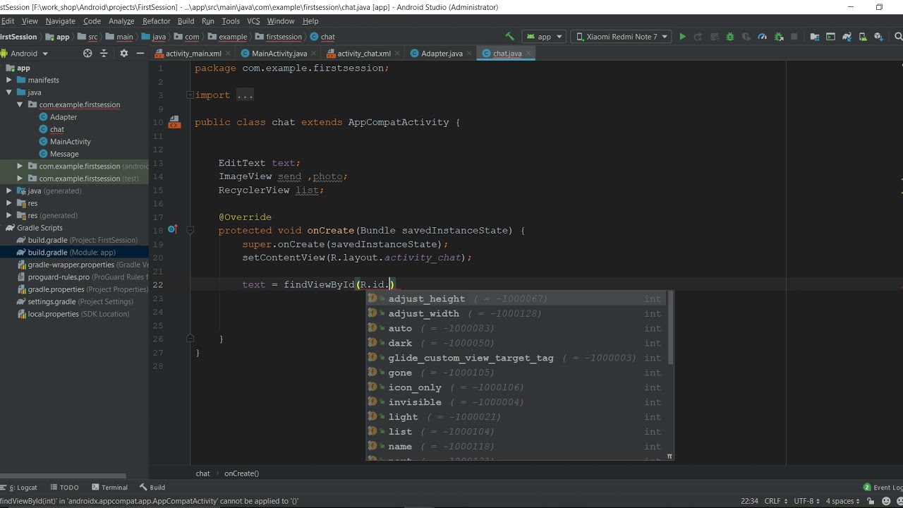 android chat app 2 (Code 1)