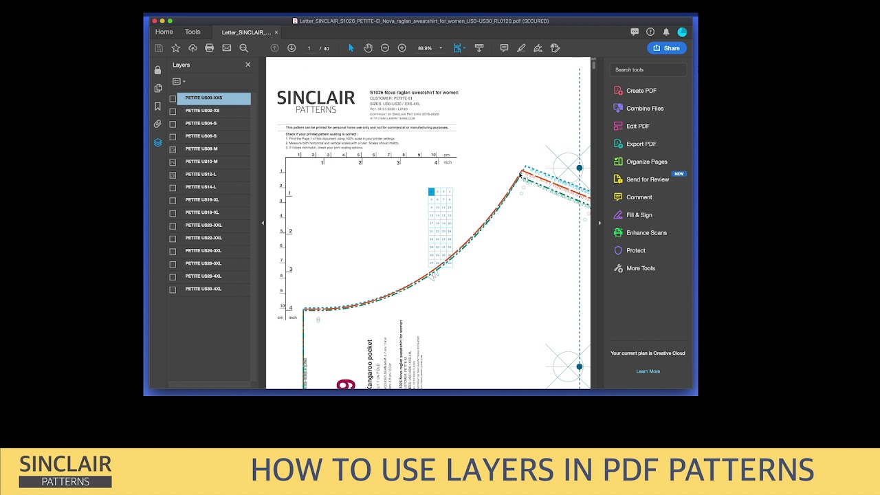 Sinclair Patterns: how to use layered pdf patterns