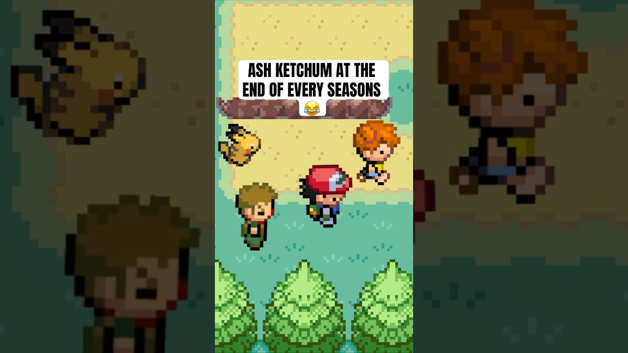 Ash Ketchum at the end of every seasons 😂 #pokemon #shorts