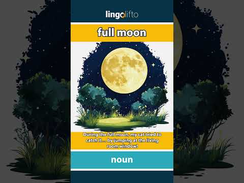 🇬🇧 Full Moon Meaning : Flash Card : Learn English Vocabulary