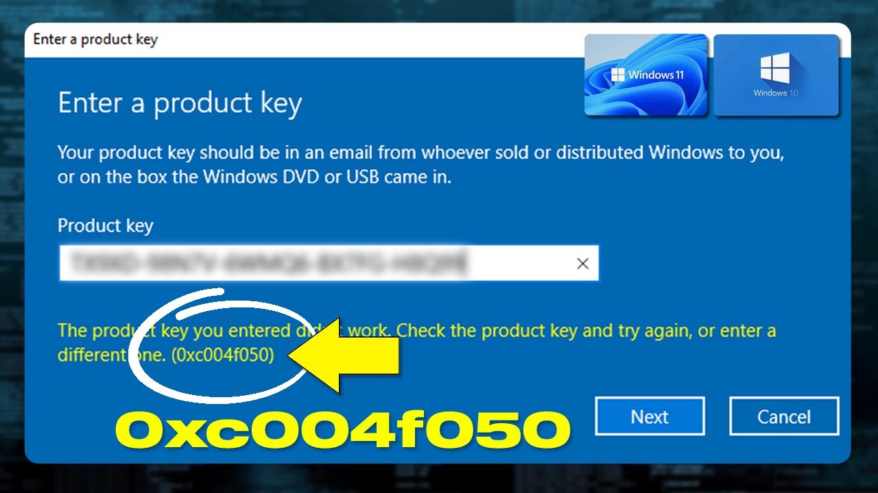 How To Fix Product Key Error 0xc004f050 In Windows 10/ 11