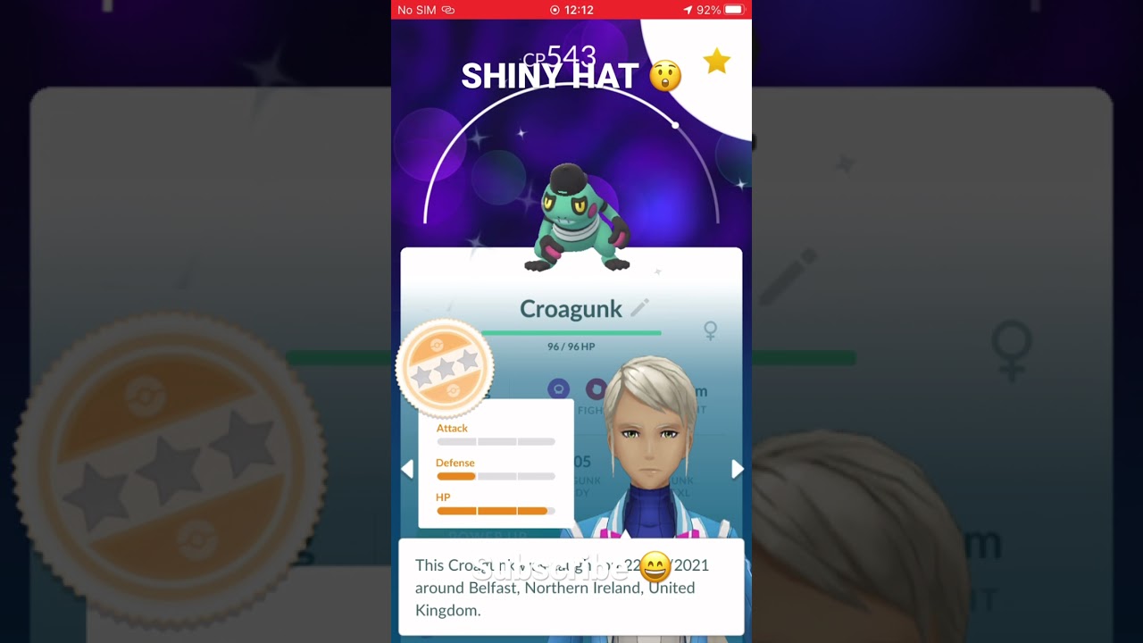 SHINY HAT #CROAGUNK #POKÉMON GO