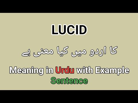 Meaning of Lucid in urdu/hindi || Lucid ka matlab kia hota ha