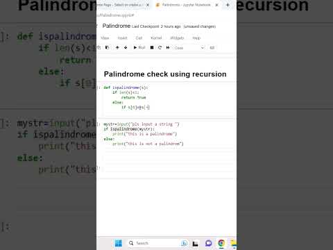 Palindrome check using recursion in python