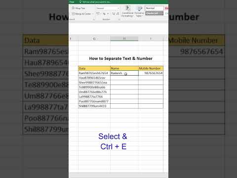 How to Separate Text & Number in Excel || Tutorials.Com || Excel
