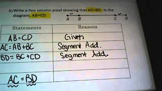 [FREE] HELP PLEASE Drag a reason to each box to complete the proof. Given: AC=BD Line segment A ...