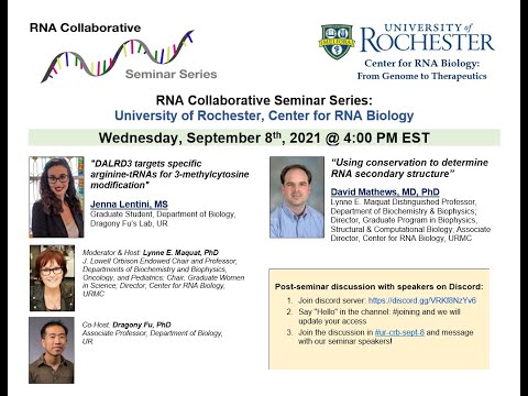 RNA Collaborative Seminar – University of Rochester, Center for RNA Biology – Sept 8, 2021