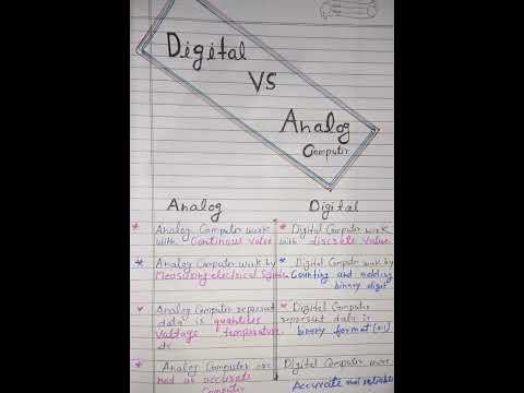 Analog vs digital computer