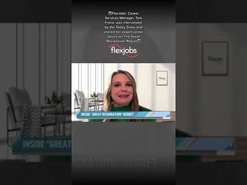 FlexJobs' Career Services Manager on The #TodayShow talking about #greatresignation regrets!