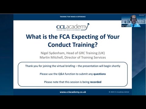 UK Virtual Event: What is the FCA expecting of your conduct training?