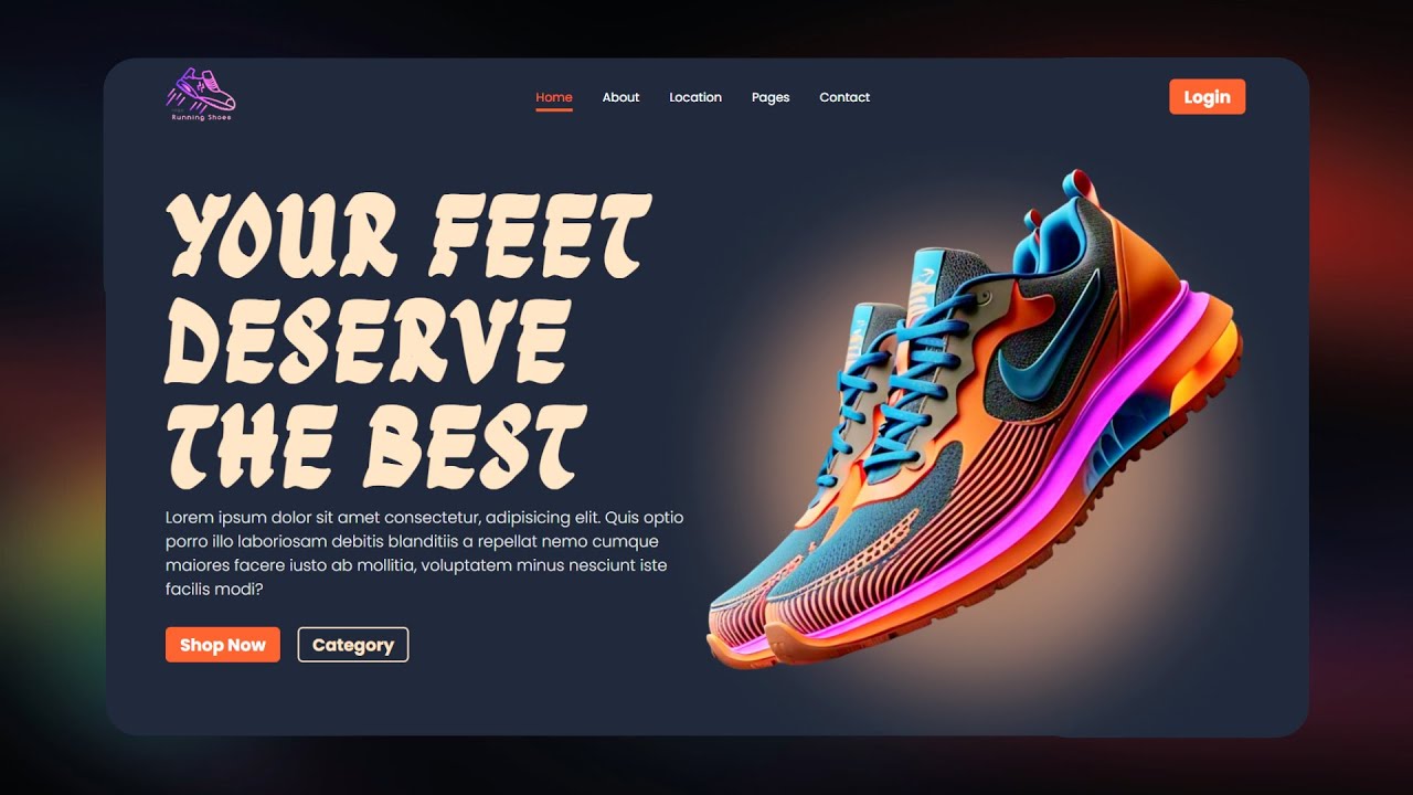 Build A Responsive Shoe Website Using HTML and CSS Only | Ecommerce Website html css