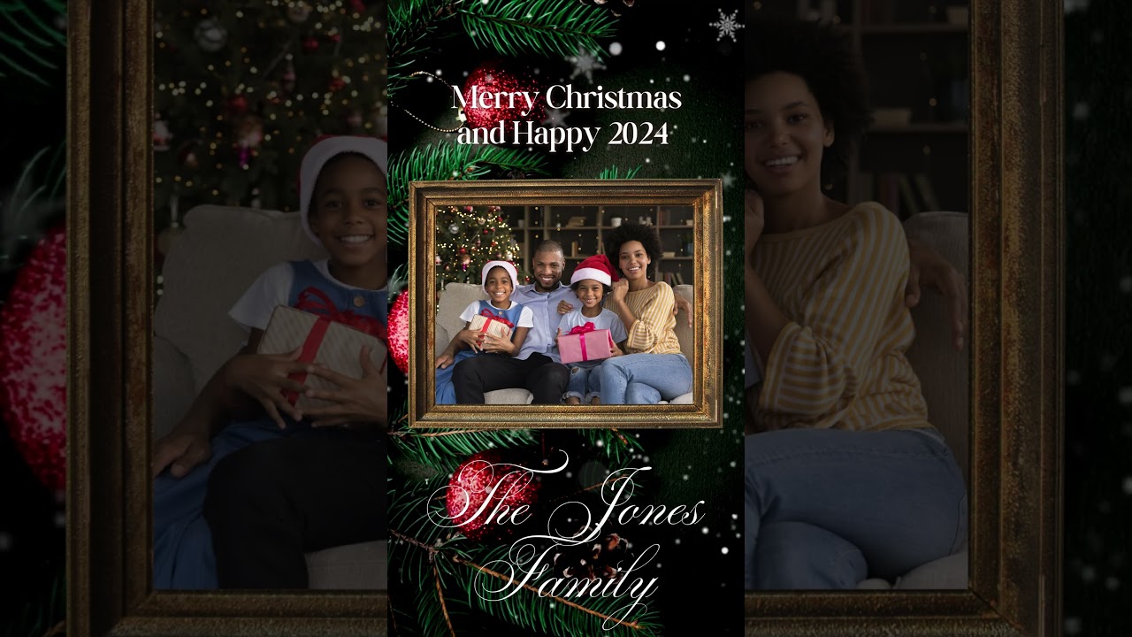 Merry Christmas greeting card video ecardTemplate #canvatemplates #christmasgreetingsvideo