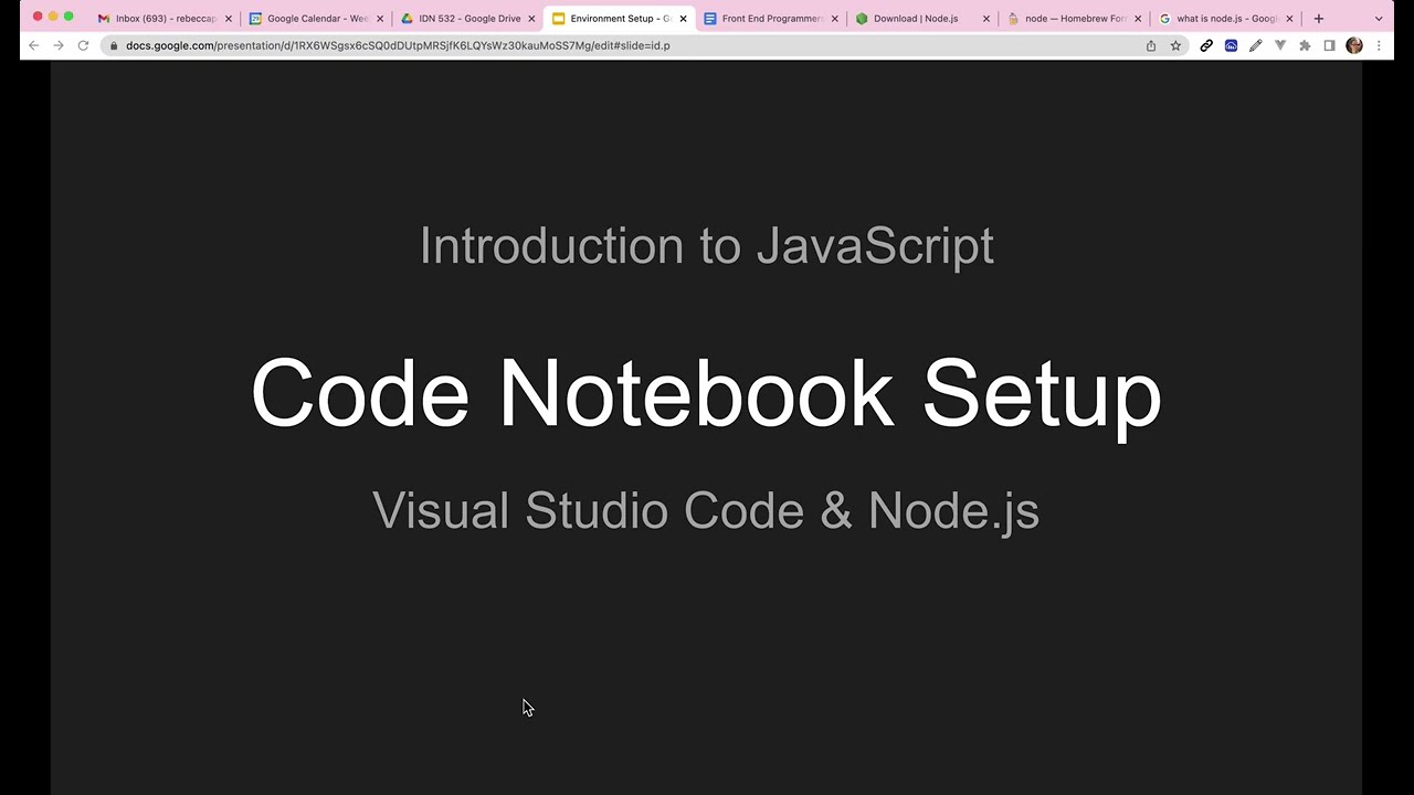 Setup for JavaScript Code Notebook