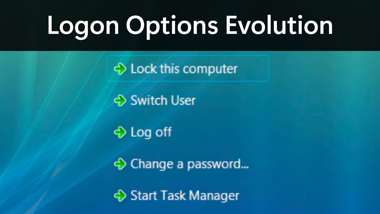 Windows Logon Options Evolution!