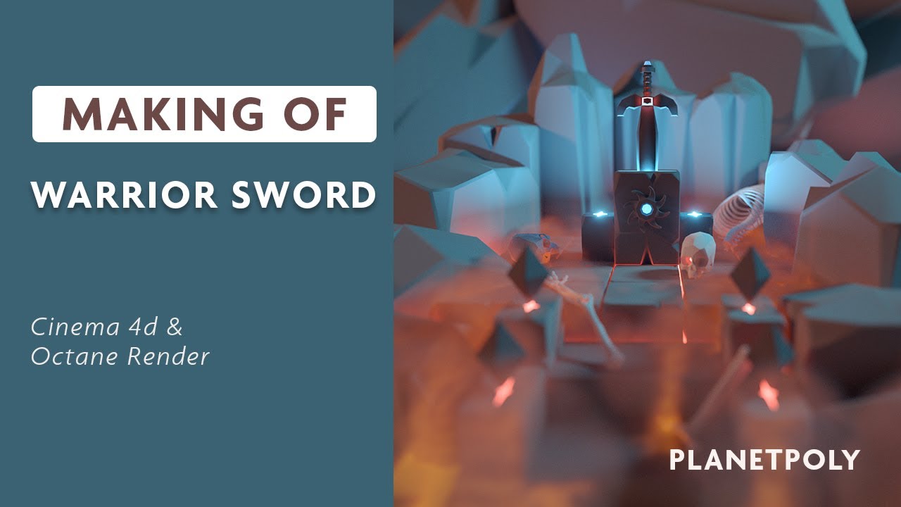 Warrior Sword in Dungeon | Lowpoly 3d Modeling Timelapse Tutorial | PlanetPoly #lowpoly