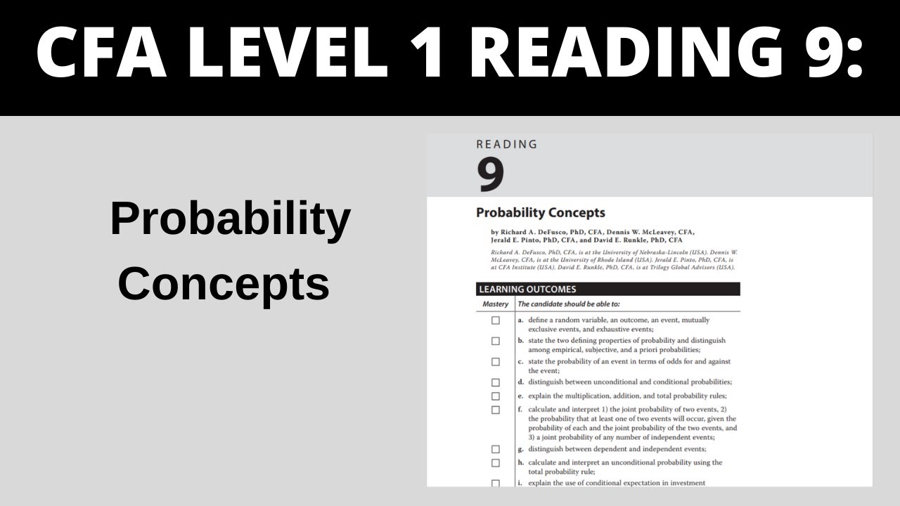 Probability Concepts - CFA Reading 9 Level 1