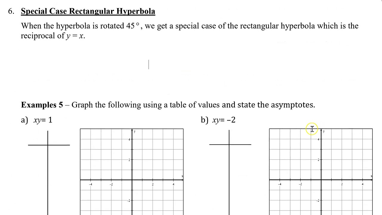 Math 12   Sec 13.4 The Rectangular Hyperbola