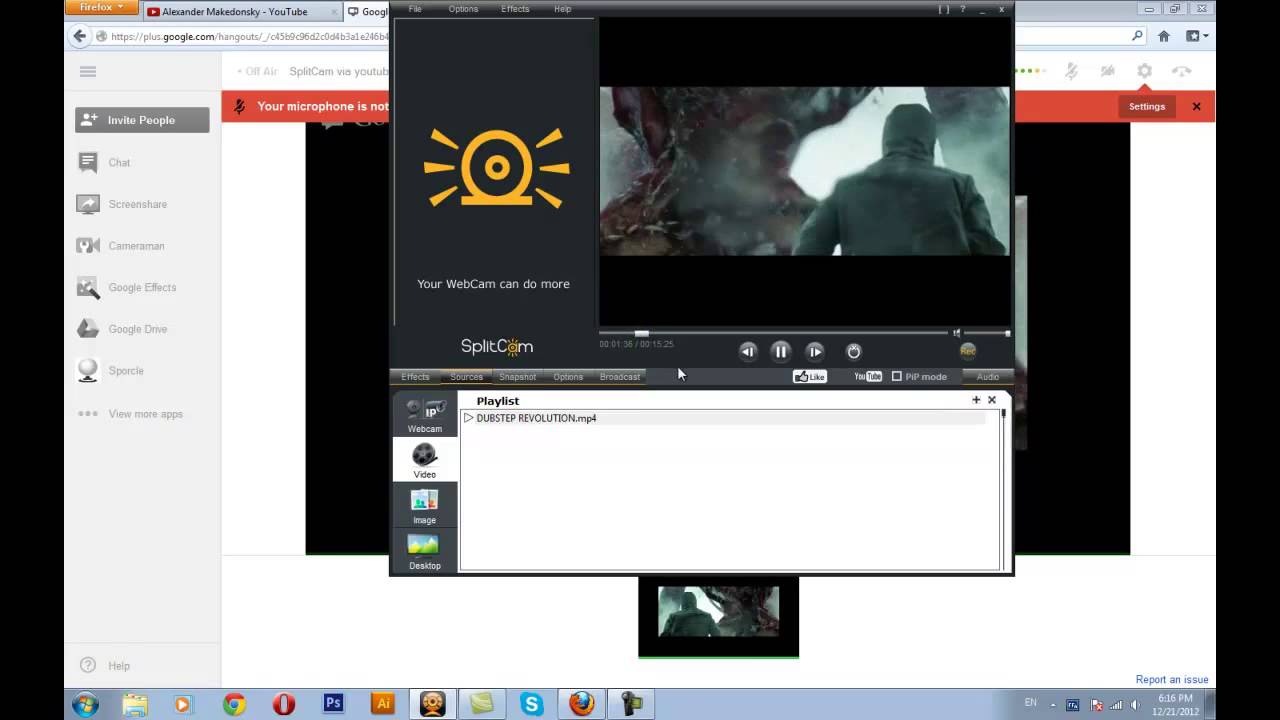 YouTube Live Broadcasting With SplitCam