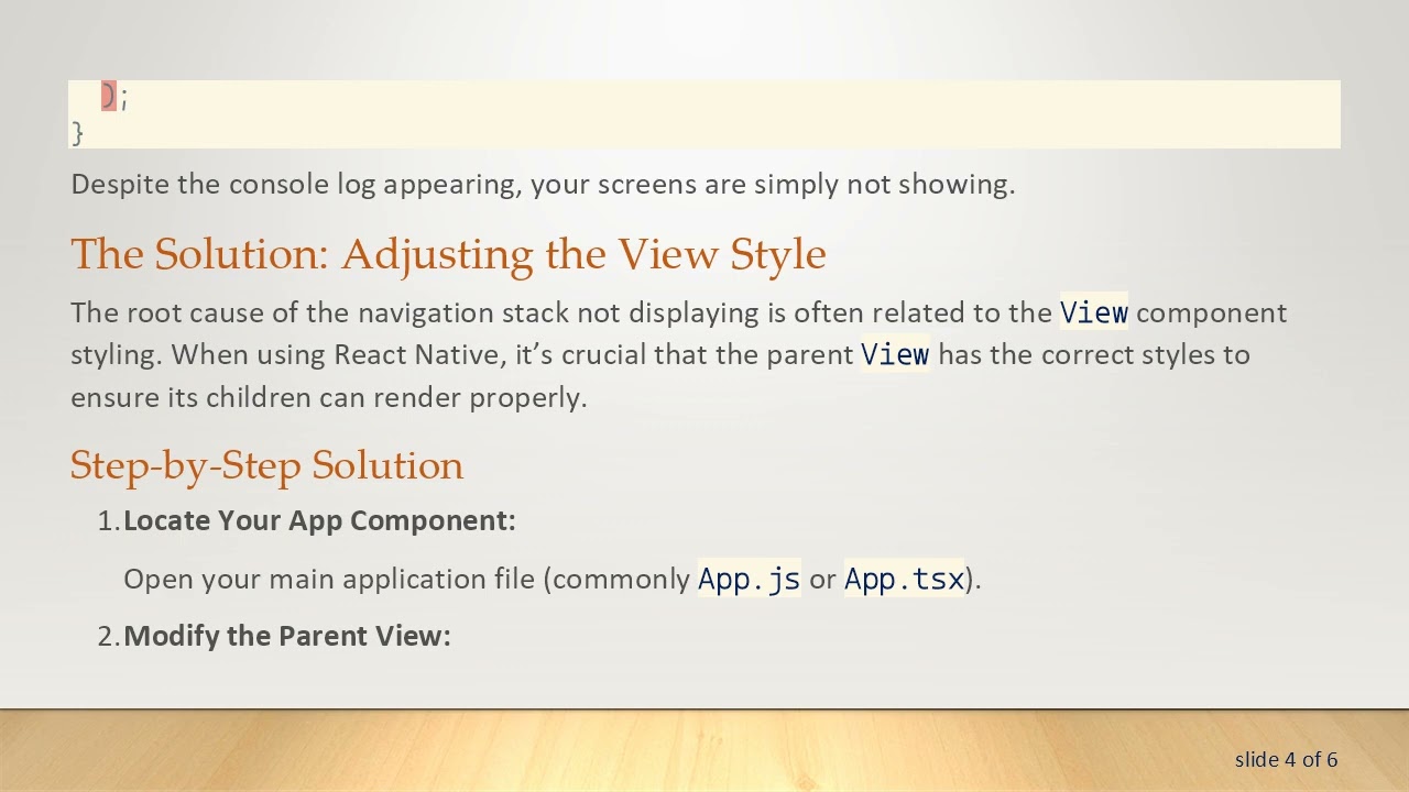 Resolving the Navigation Stack Not Displaying Issue in React Native