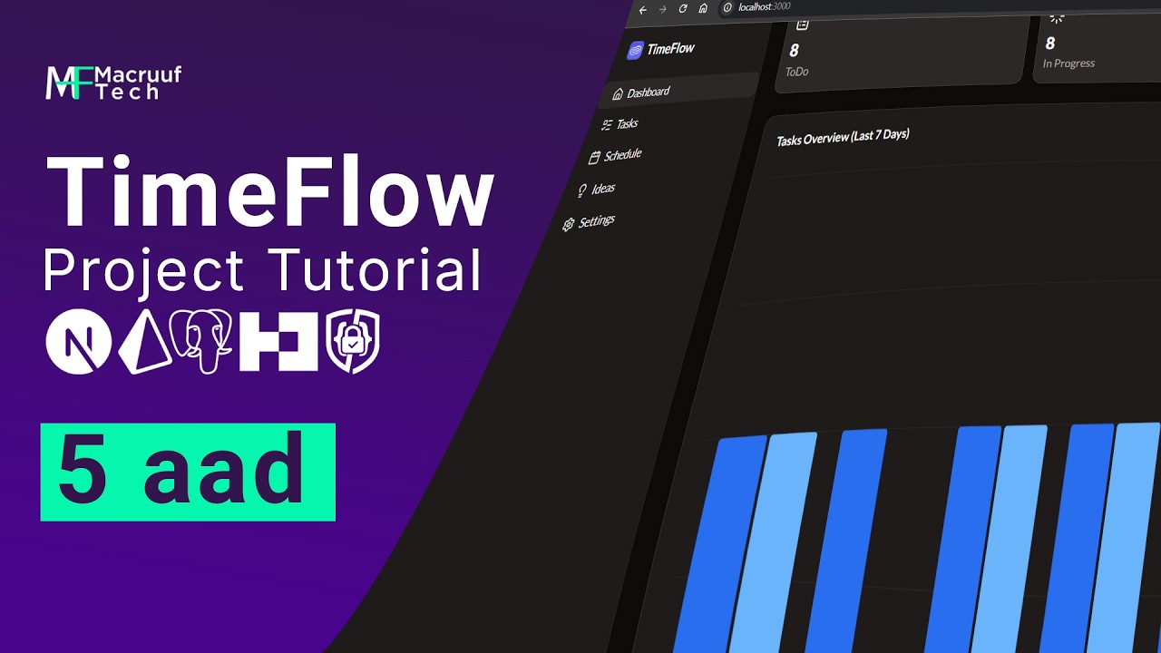 TimeFlow Project Tutorial  || nextjs prisma postgresql authverse and batter auth || 5aad  || 2025