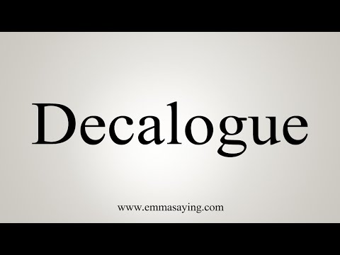 How To Say Decalogue