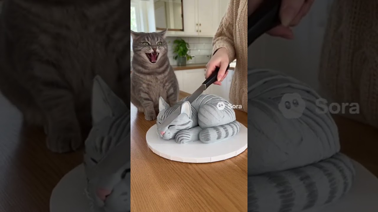 😱 Cat Has a FULL-BLOWN MELTDOWN When I Try to Cut This Cake!
